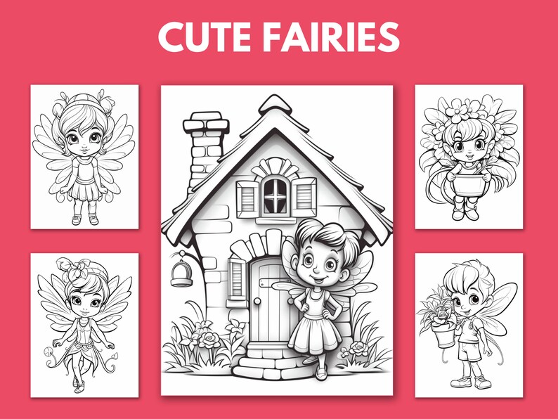 COLORING BOOK FAIRY for Kids Coloring Pages for Kids Fairy - Etsy