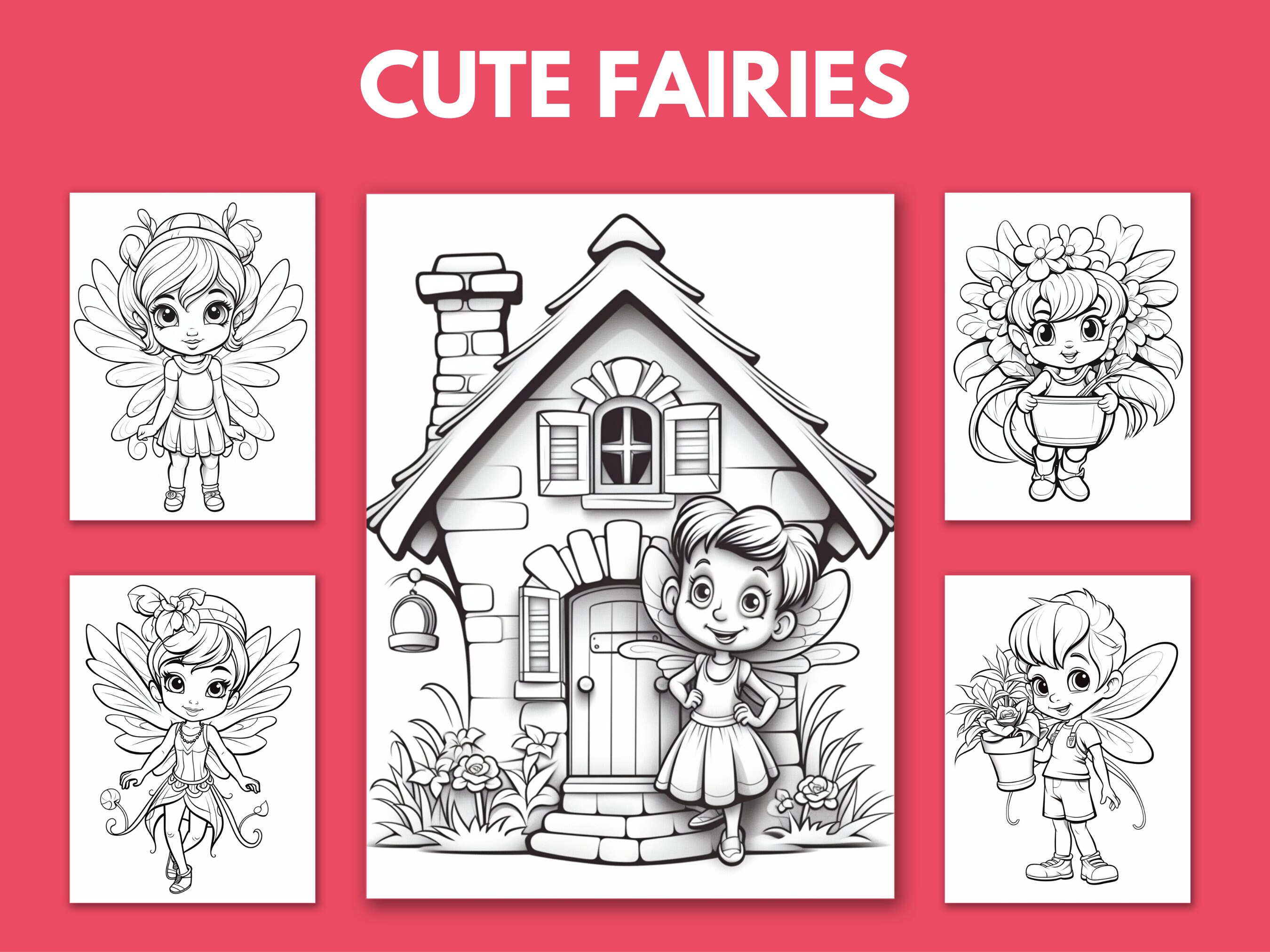 COLORING BOOK FAIRY for Kids Coloring Pages for Kids Fairy - Etsy