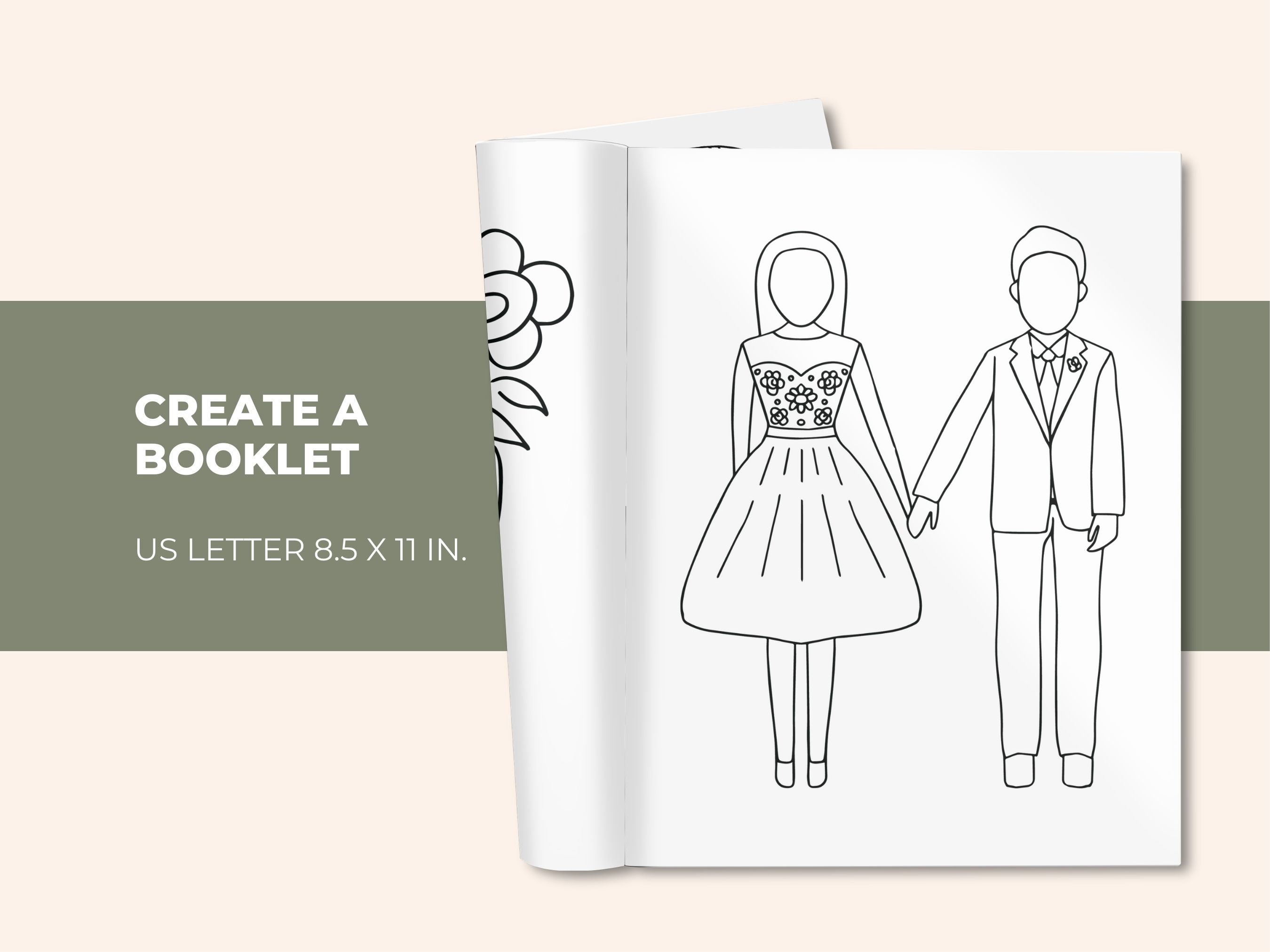 Wedding Coloring Book Wedding Coloring Page for Kids Wedding Kids Table ...