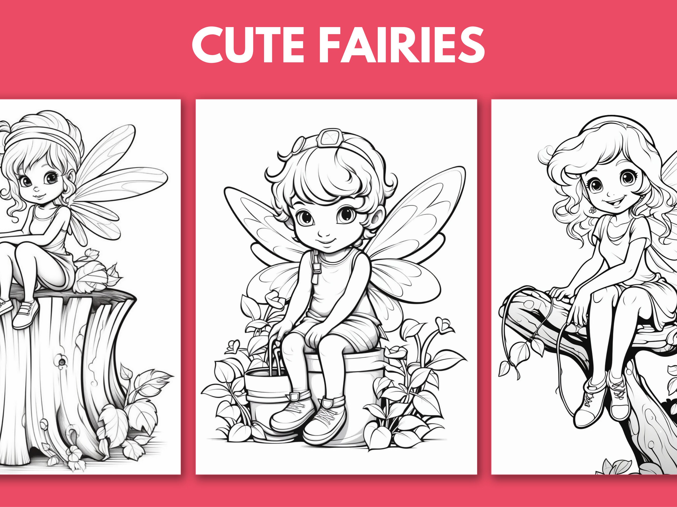COLORING BOOK FAIRY for Kids Coloring Pages for Kids Fairy - Etsy