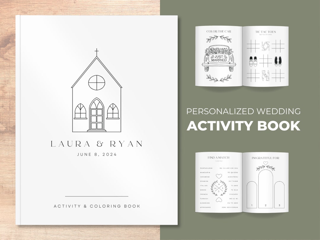 Wedding Coloring Book Personalized Wedding Activity Book for Kids Table ...