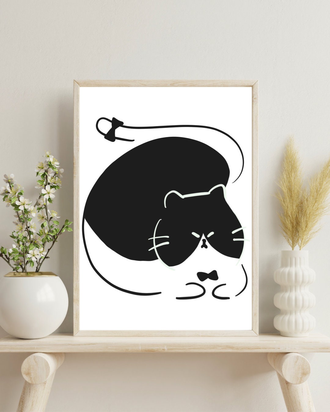 Tuxedo Cat Loaf Cat Poster, Cat Lovers Gift, Kids Room Wall Decor, Cat ...