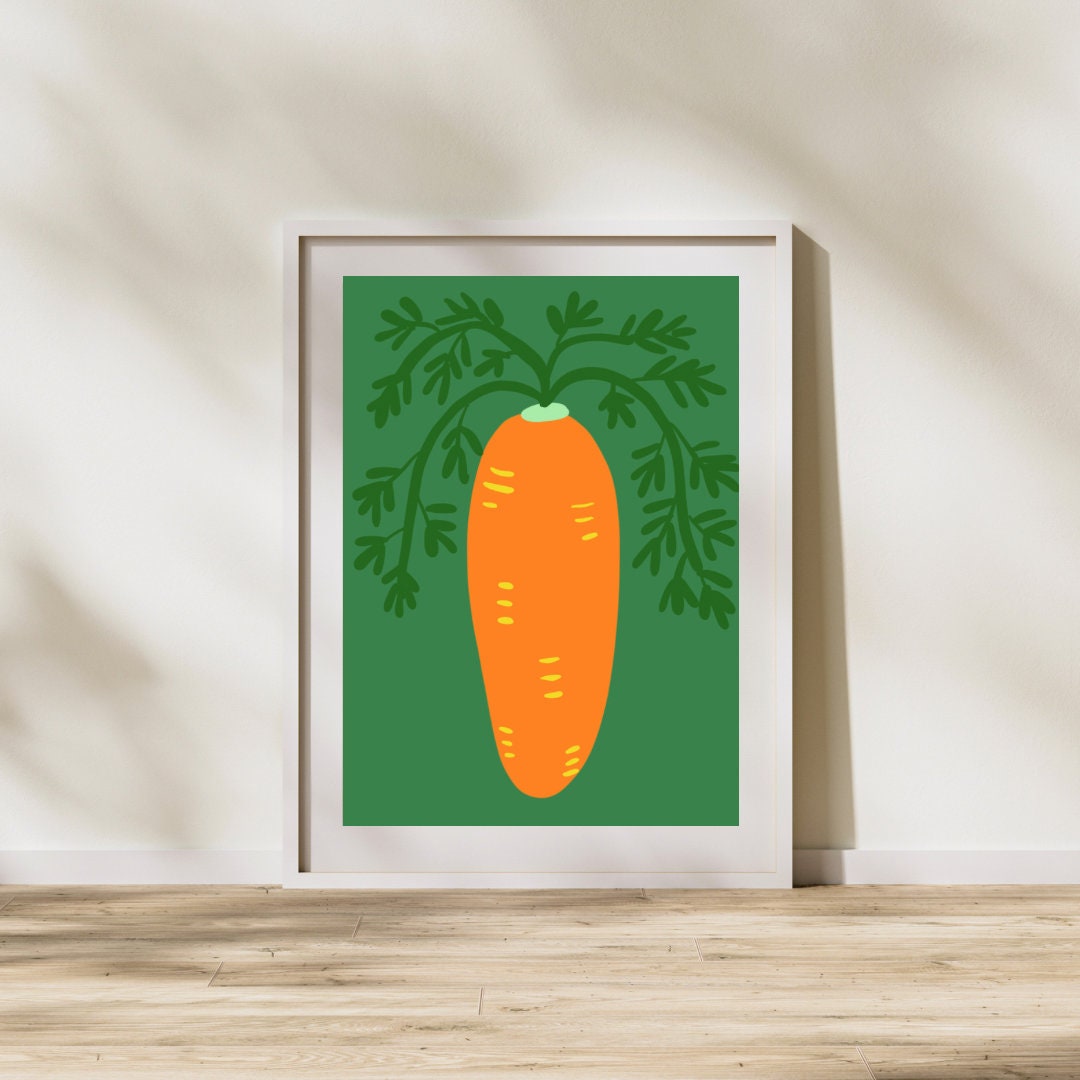 Carrot Botanical Print, Carrot Botanical Art Print, Carrot Wall Art ...