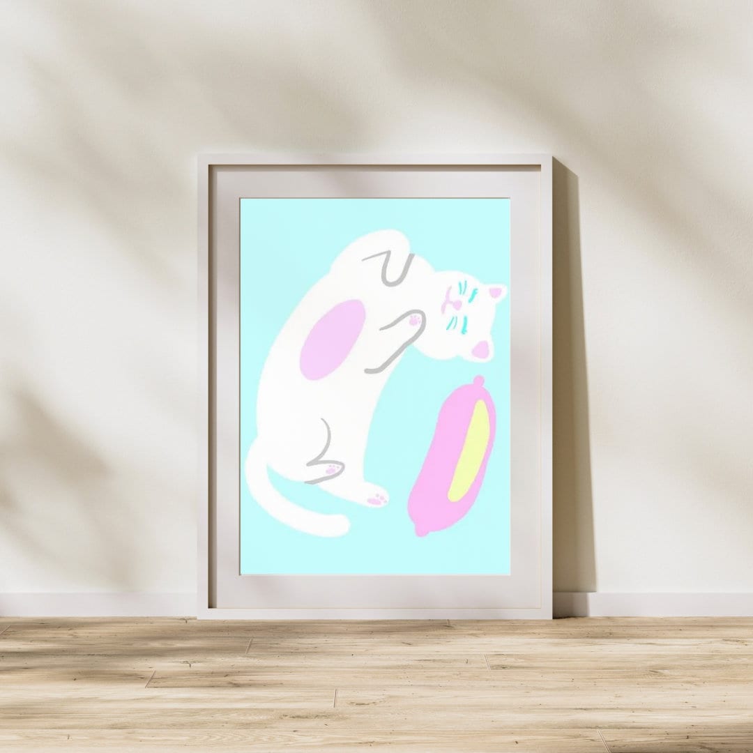 World Cat Day, Pastel Color Cat Poster, Cat Lovers Gift, Kids Room Wall ...