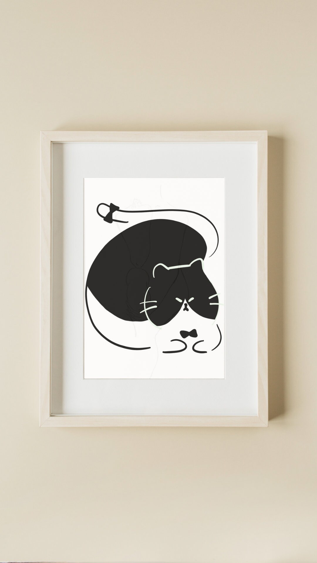 Tuxedo Cat Loaf Cat Poster, Cat Lovers Gift, Kids Room Wall Decor, Cat ...