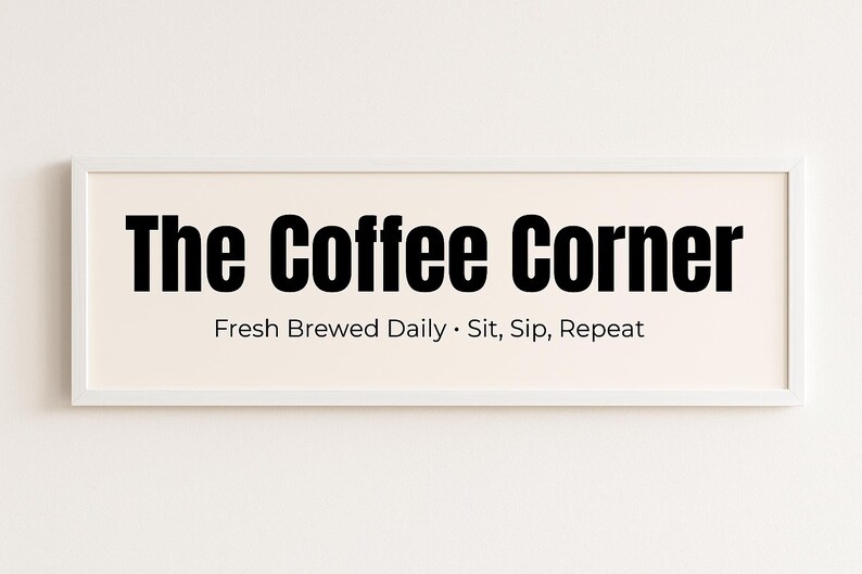 Coffee Corner Printable Sign: Landscape Coffee Bar Decor (PDF + PNG ...