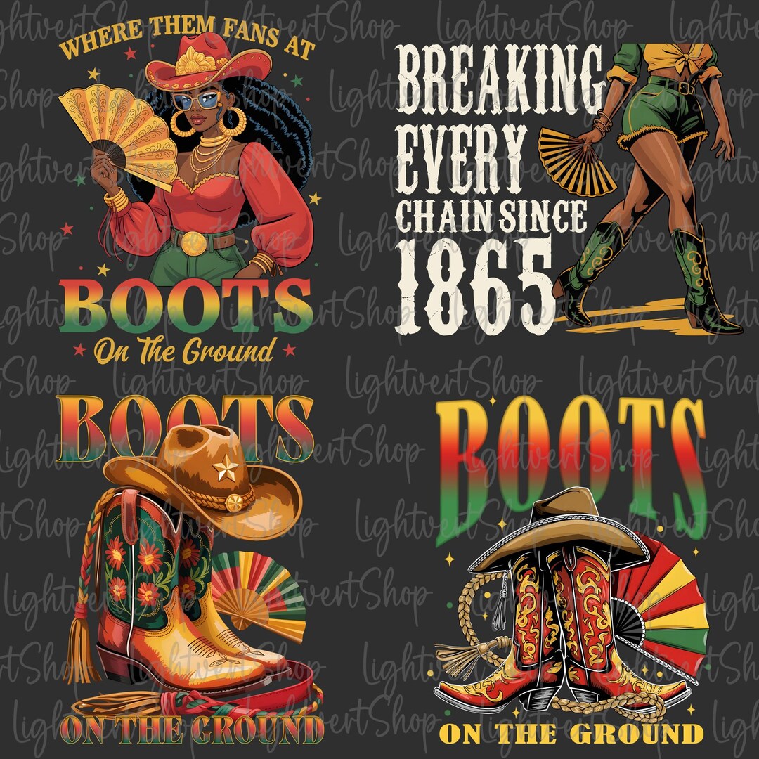 Juneteenth Png Bundle, Western Juneteenth Png, Cowboy Boot Juneteenth ...