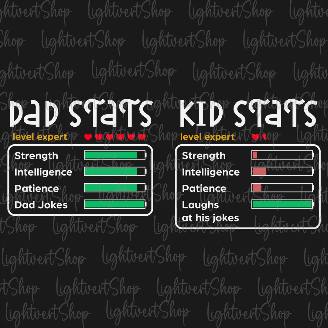 Bundle Dad Stats Level Expert Png, Funny Dad and Me Png, Gift for Him ...