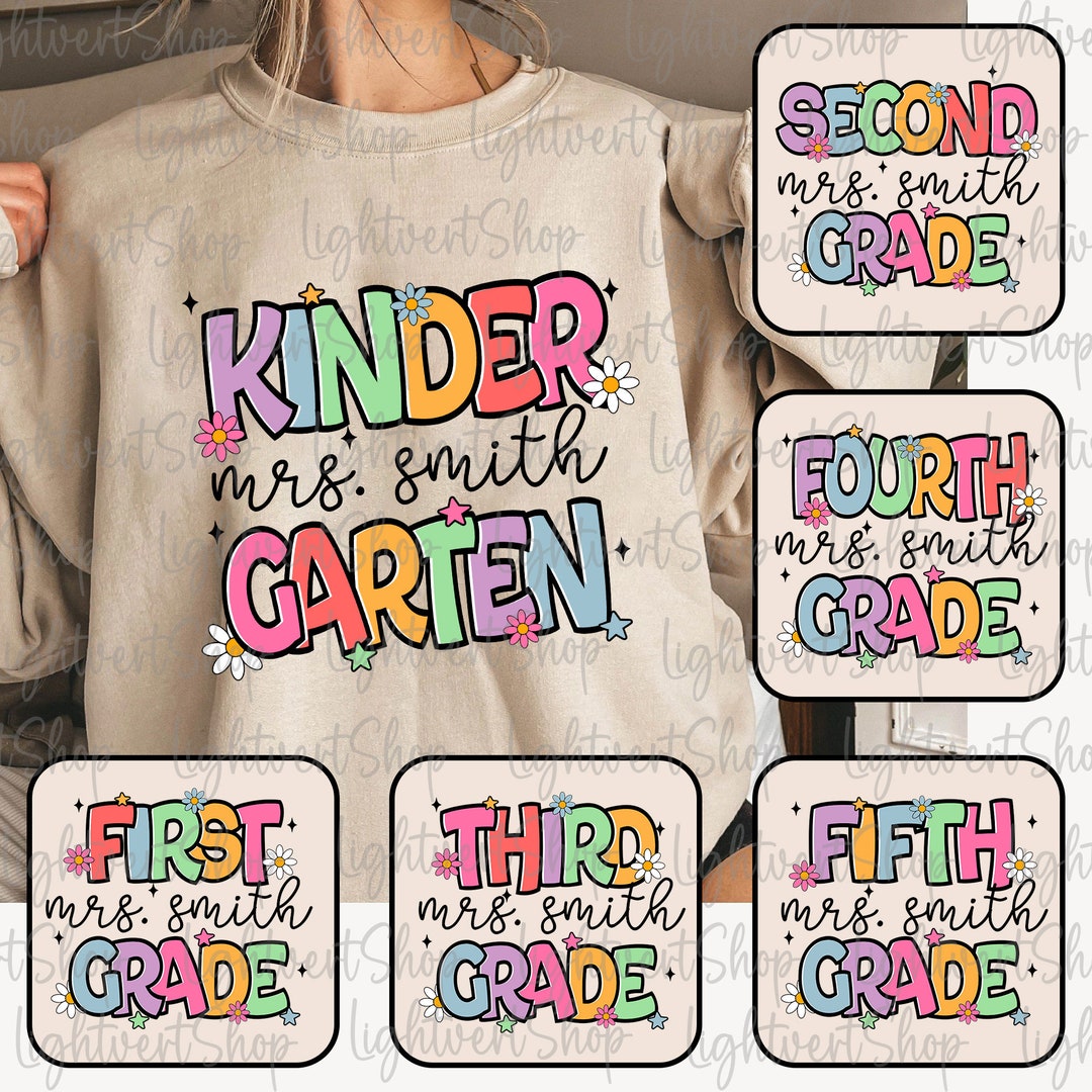 Bundle Custom Grade Teacher Png, Back to School Png, Teacher 1st/2nd ...