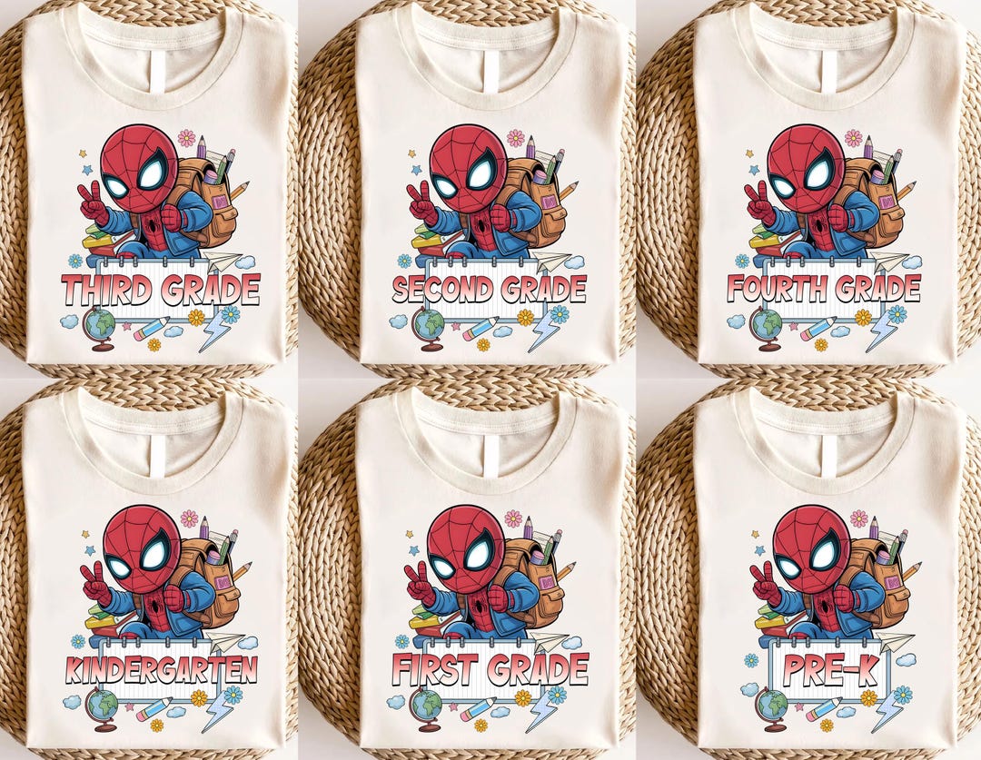 Super Hero Back to School Png Bundle, Boys School Shirt Design, First ...