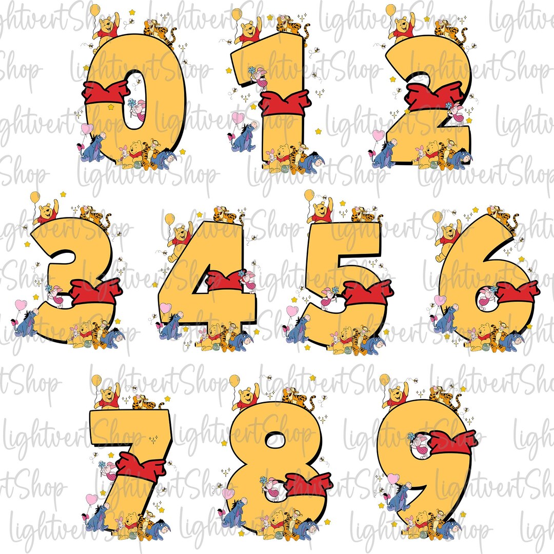 Cute Baby Birthday Outfits Design, Set Bear Numbers Clipart, Perfect ...