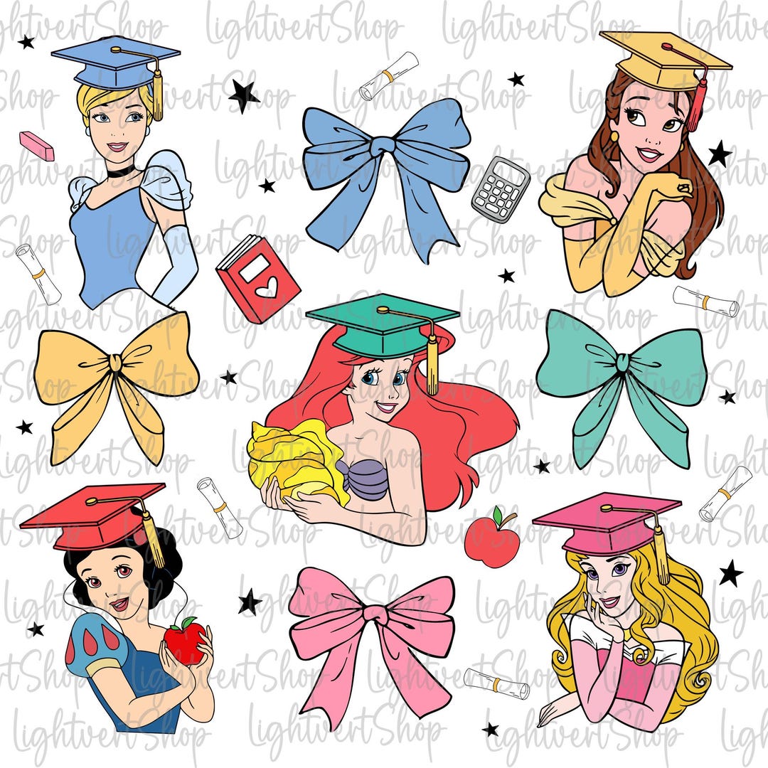 Princess Graduation 2025 Png, Princess Graduate Png, Princess Senior ...