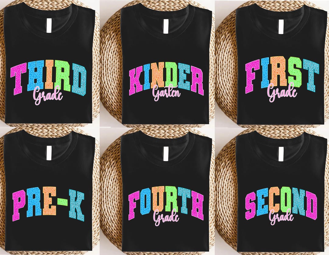 Neon Leopard School Grades Png Bundle, Kindergarten, Pre-k, 1st/2nd/3rd ...