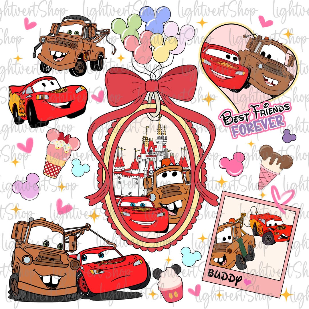 Best Friends Forever Png, Cartoon Car Friendship Png, Boy/girl Birthday ...