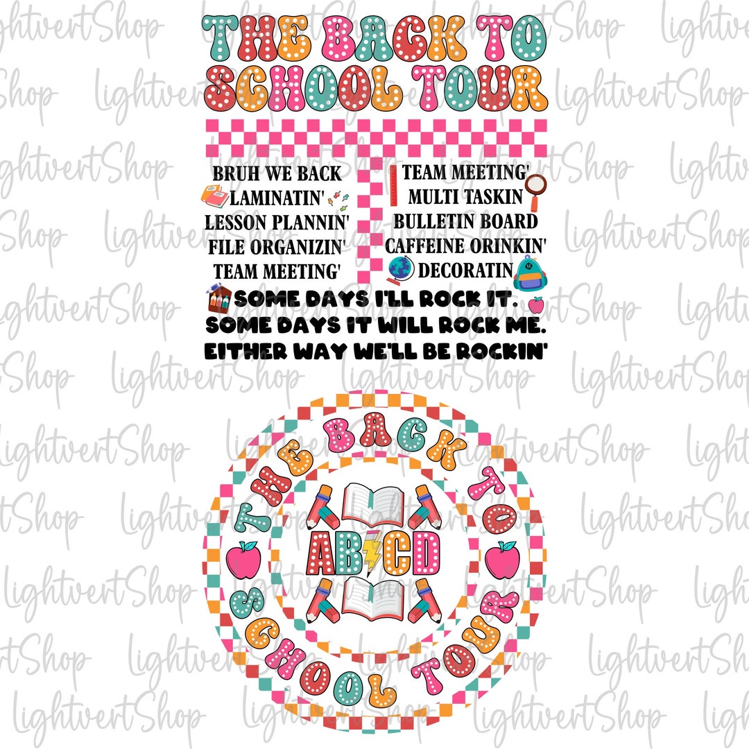 Bundle the Back to School Tour Png, ABCD Teacher Png, Teacher Tour ...