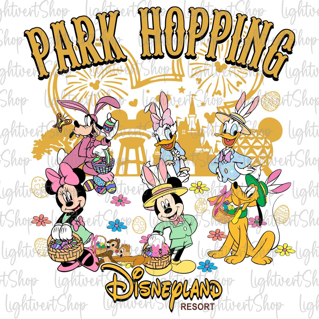 Park Hopping Png, Magic Park for Easter Day Png, Easter Bunny Mouse ...
