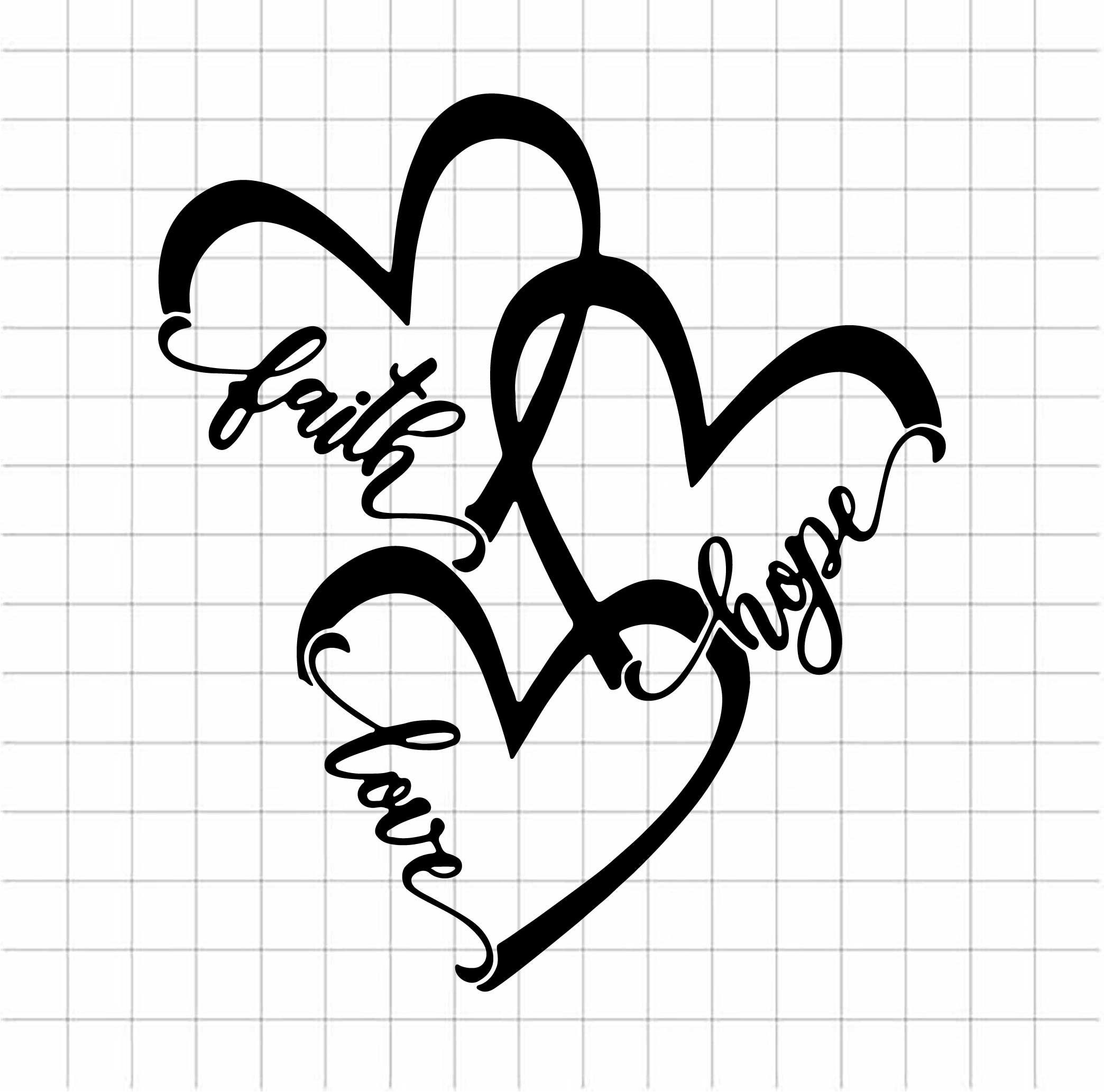 Faith Hope Love Heart Svg, Faith SVG Png Dxf Cutting File Sublimation ...