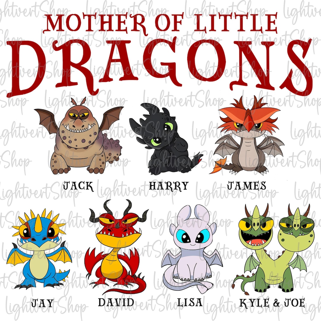Personalized Name Mother of Little Dragons Png, Cute Mom Dragon Shirt ...