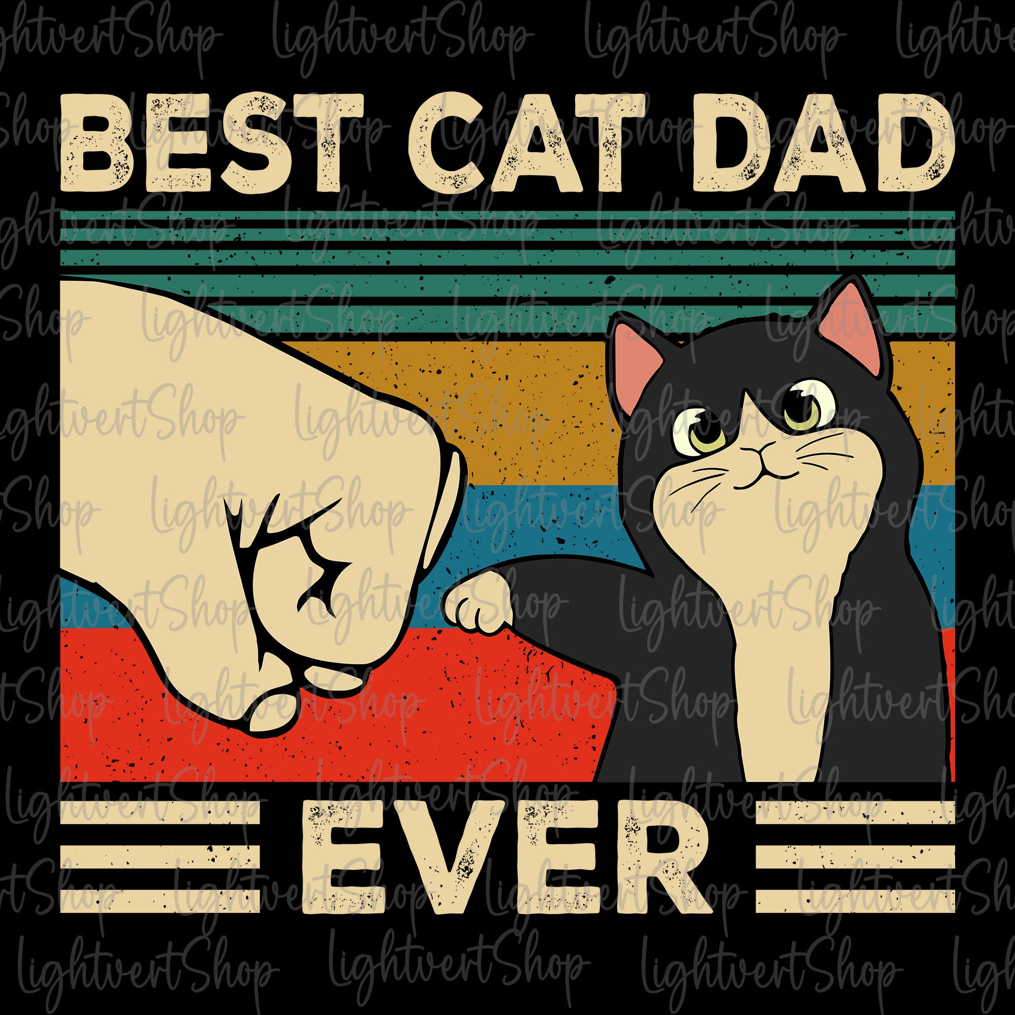 Vintage Best Cat Dad Ever Png, Happy Fathers Day Png, Father's Day Png ...