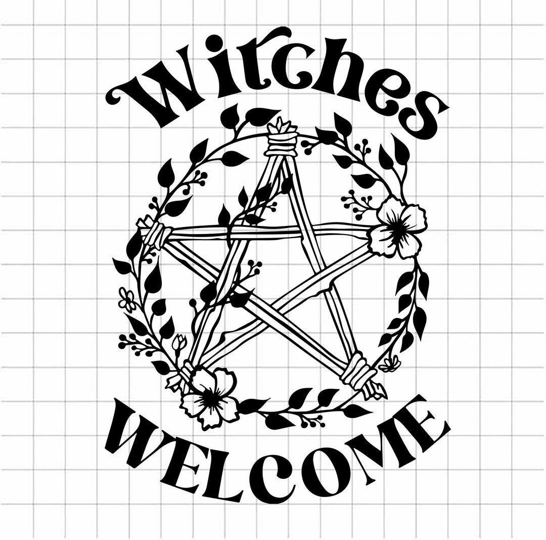 Witches Welcome Wiccan Symbols Svg Cutting File Cricut, Witch Sign SVG ...