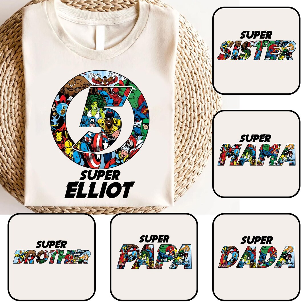 Custom Name Hero Character Family Matching Holiday Png, Super Papa Dada ...