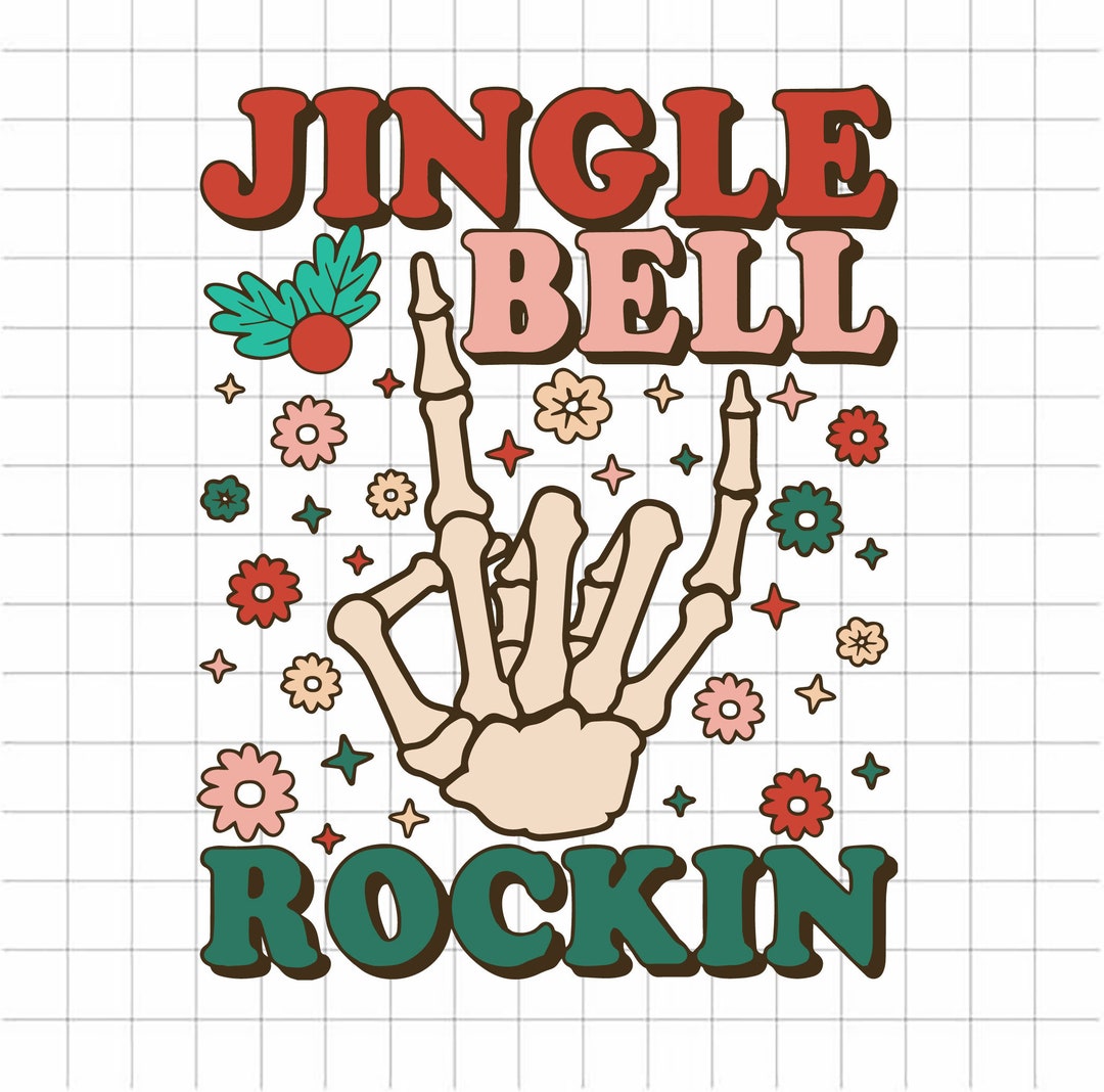 Jingle Bell Rockin Hand Flower SVG, Christmas Jingle Bell Rock SVG ...