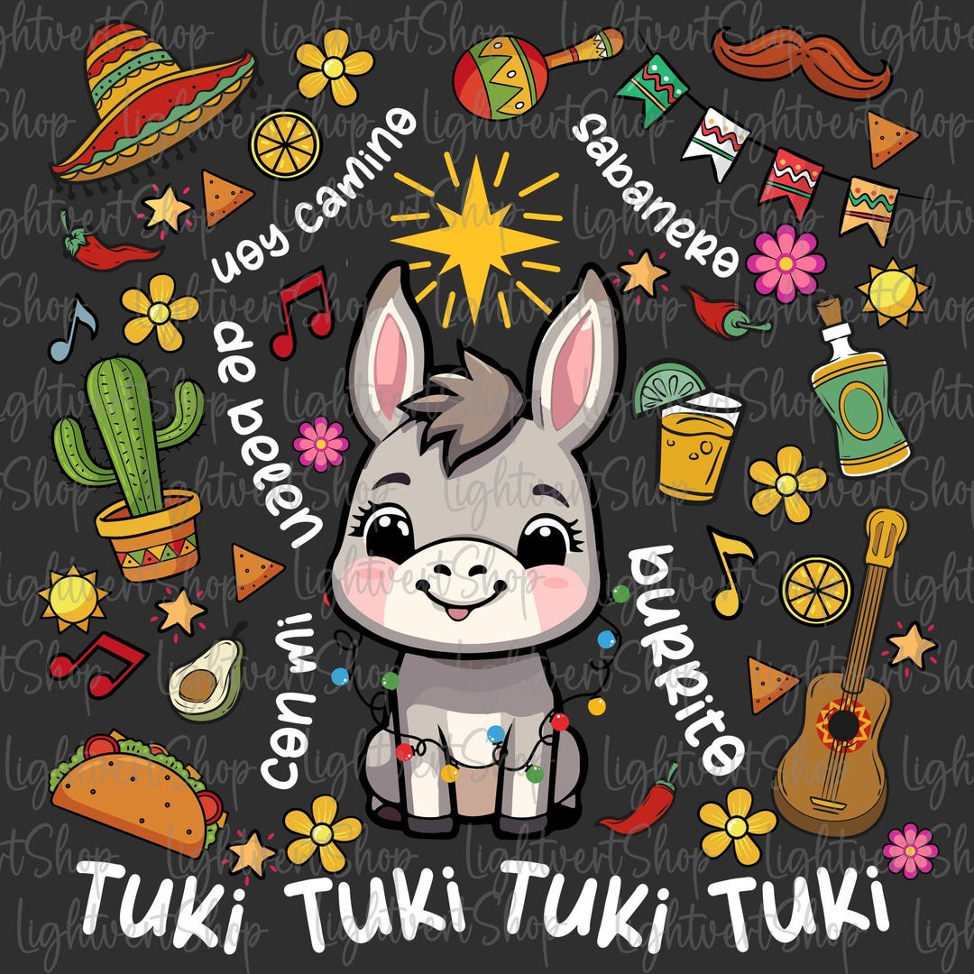 Mi Burrito Sabanero Mexican PNG, Feliz Navidad Digital Download, Tuki ...