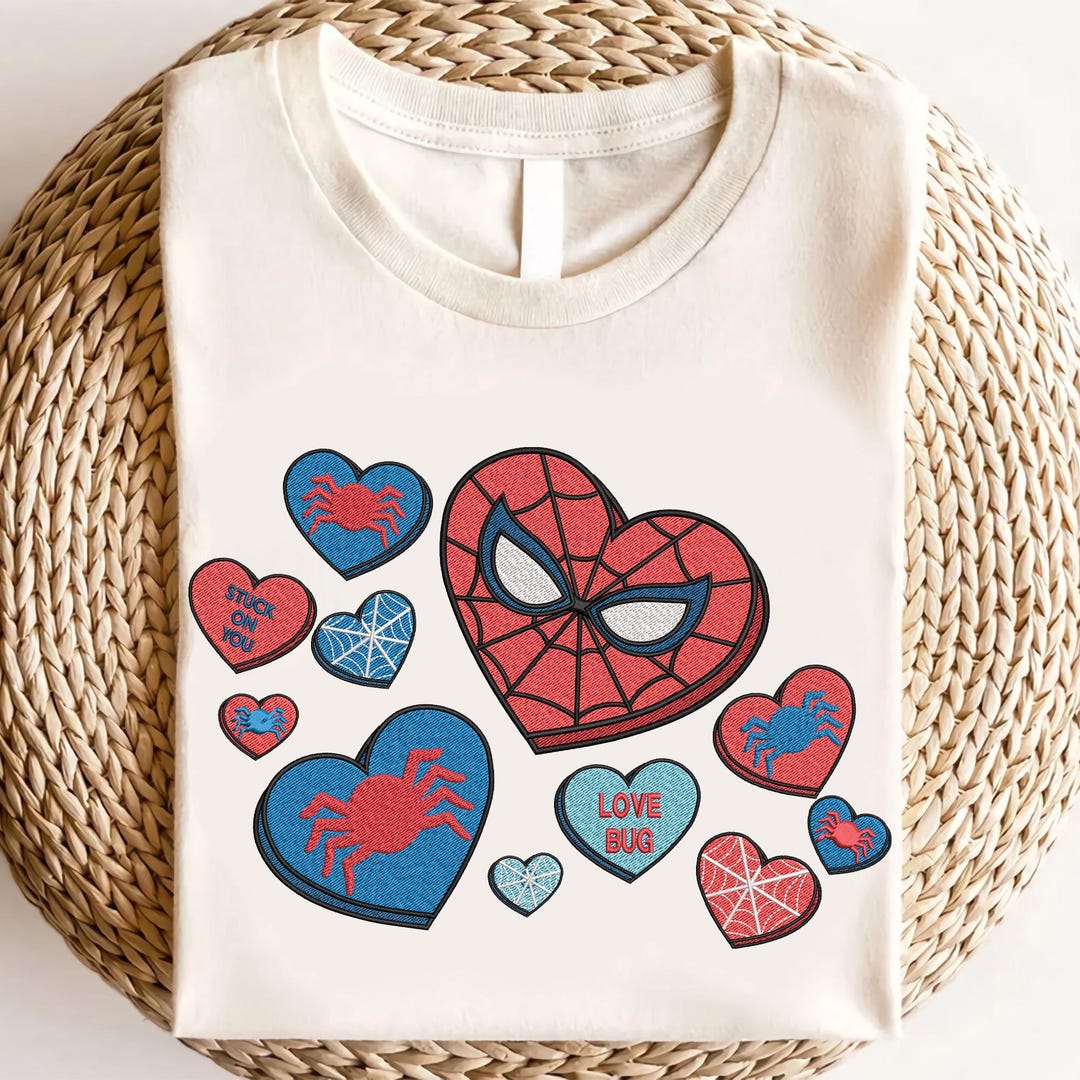 Valentine Spider Hero Embroidery Digital File , Kids Valentine ...