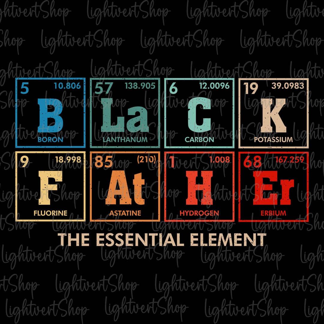 Black Father the Essential Element Svg, Daddy Svg, Dad Gifts, Black Dad ...