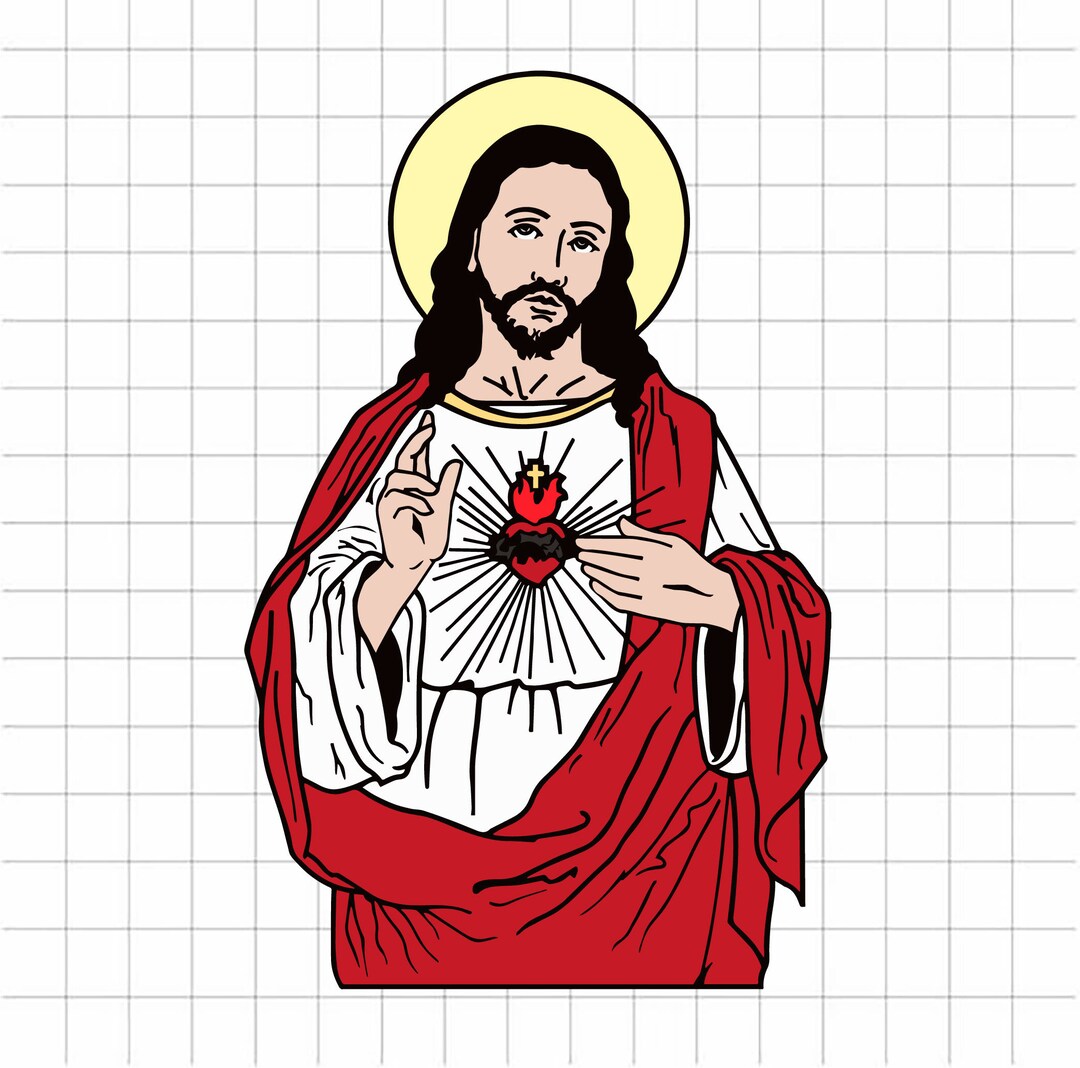 Jesus Christ God Christian Scared Heart SVG Christmas Scared - Etsy
