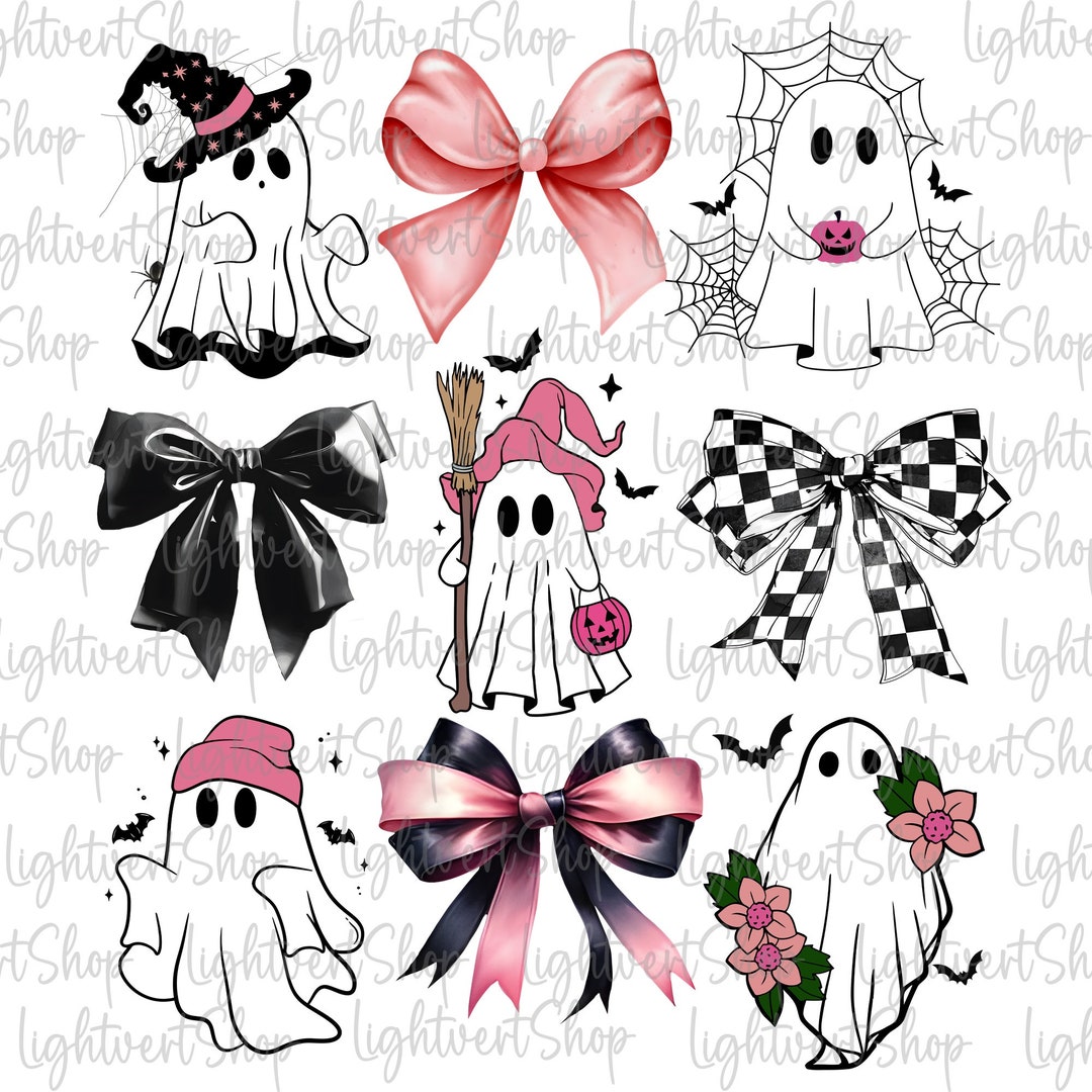 Ghost Coquette Halloween Png, Halloween Coquette Bow Png, Social Club ...