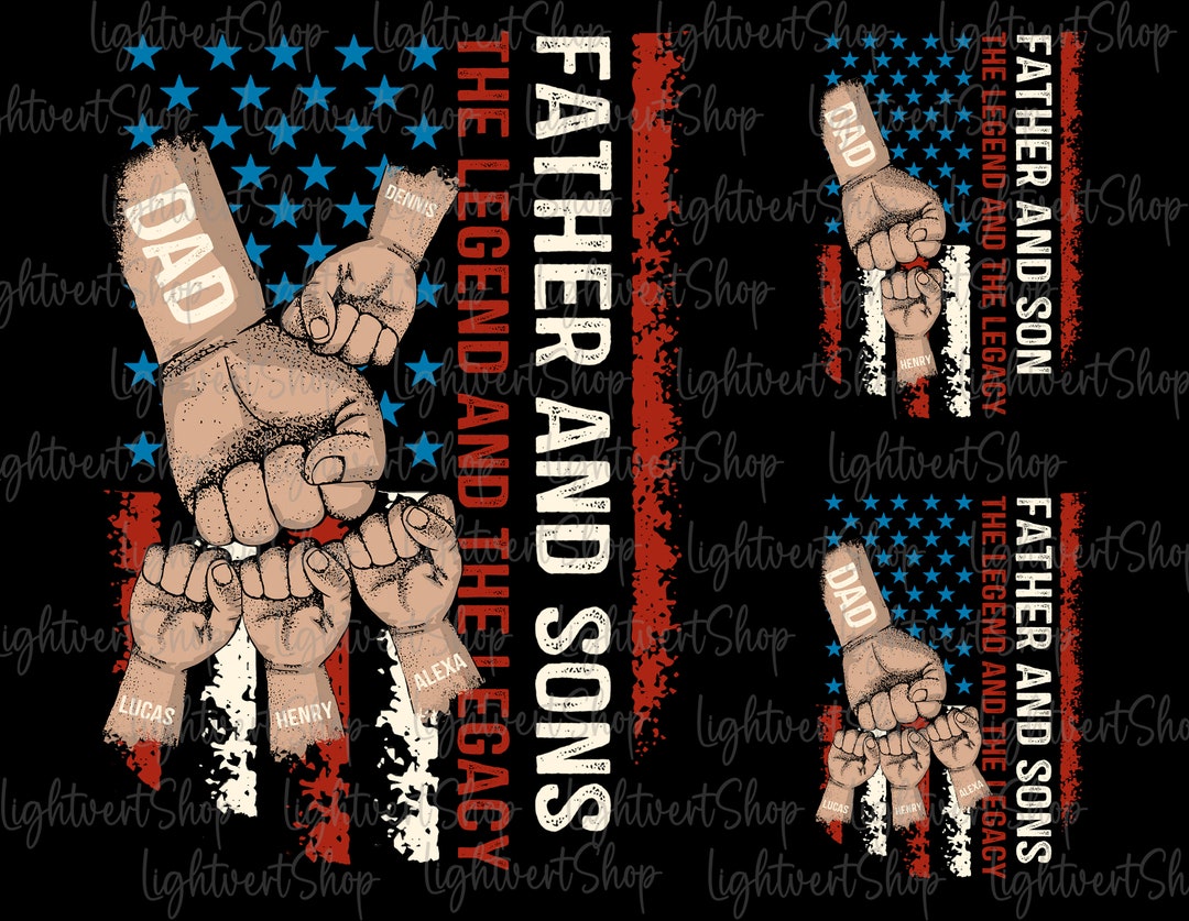 Personalized Fathers and Son Unbreakable Bond Png, Custom Fist Bump Set ...