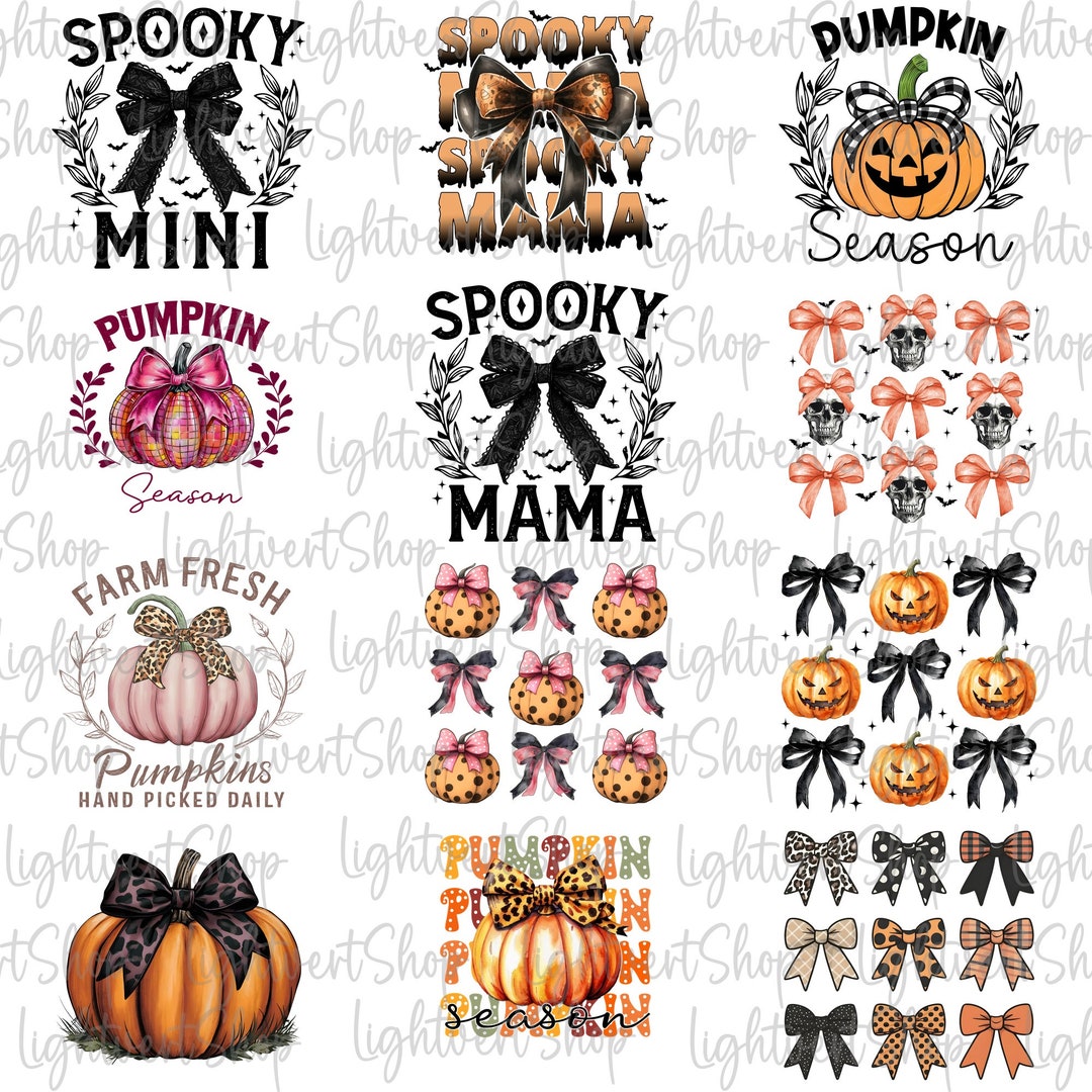 Bundle Pumpkin Halloween Png, Halloween Coquette Bow Png, Black Bow Png ...