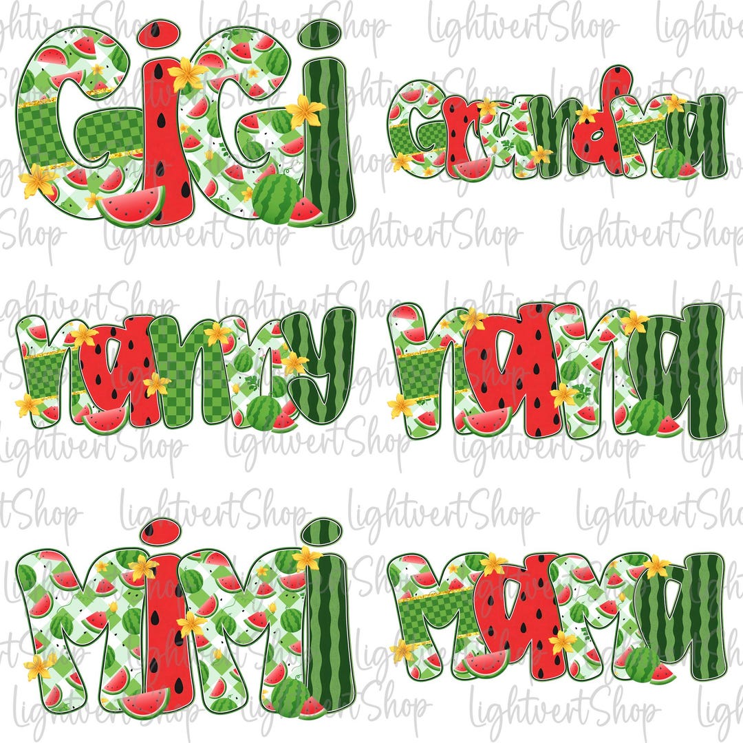 Cute Watermelon Floral Mama With Kids Names Png, Everyday Png, Custom ...