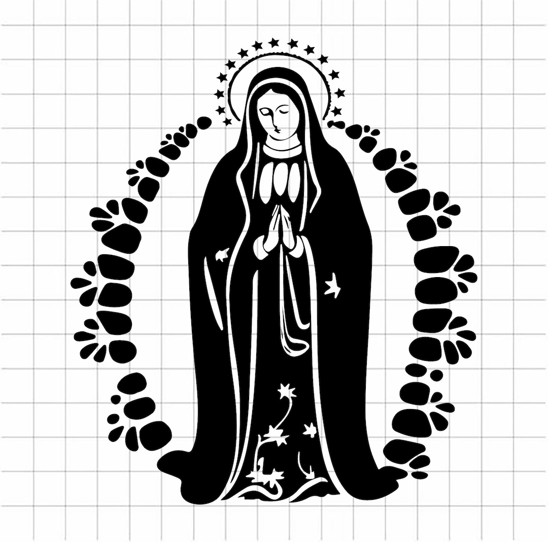Virgen De Guadalupe SVG Cutting File, Virgin Mary SVG, Mother of Jesus ...