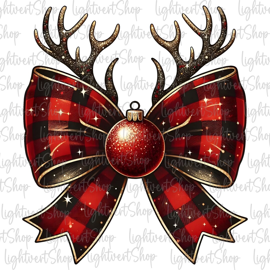 Christmas Coquette Bow Png, Merry Christmas Png, Retro Christmas Png ...
