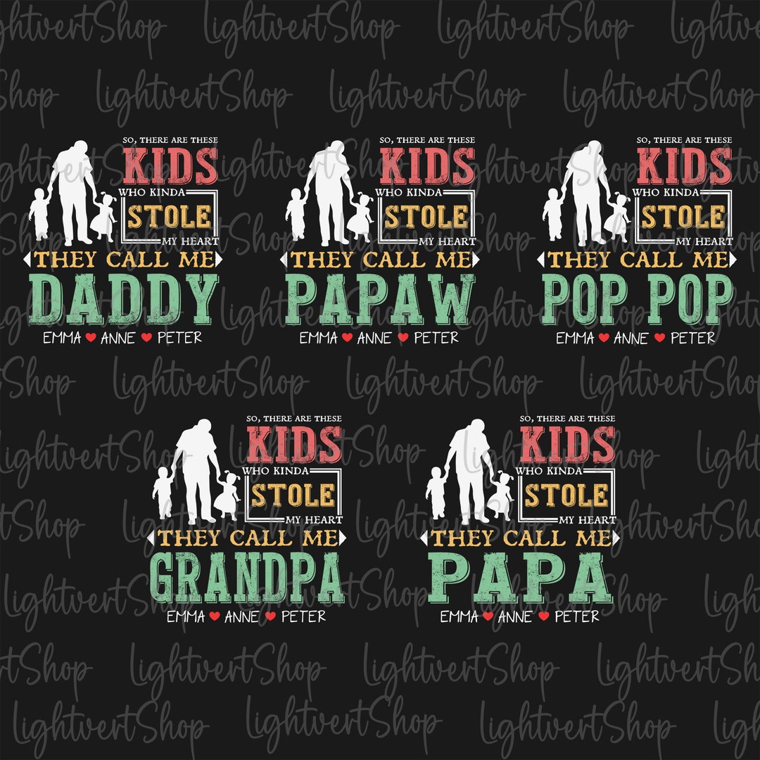 Personalized Bundle They Call Me Papa Svg, Poppop, Gift for Dad, Father ...