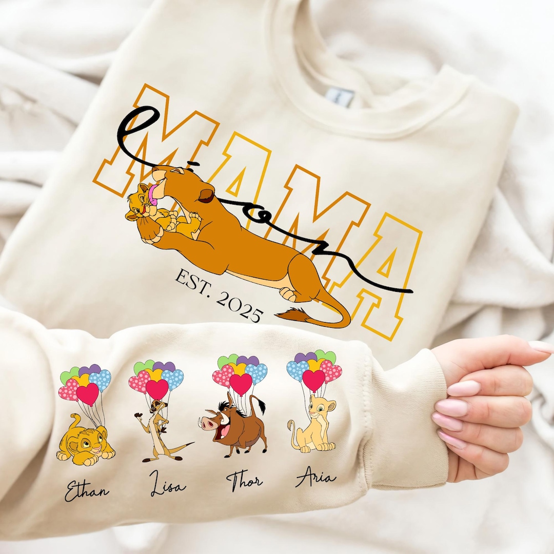 Custom Mama Est.2025 Png, Mama With Kid Name on Sleeve Design ...