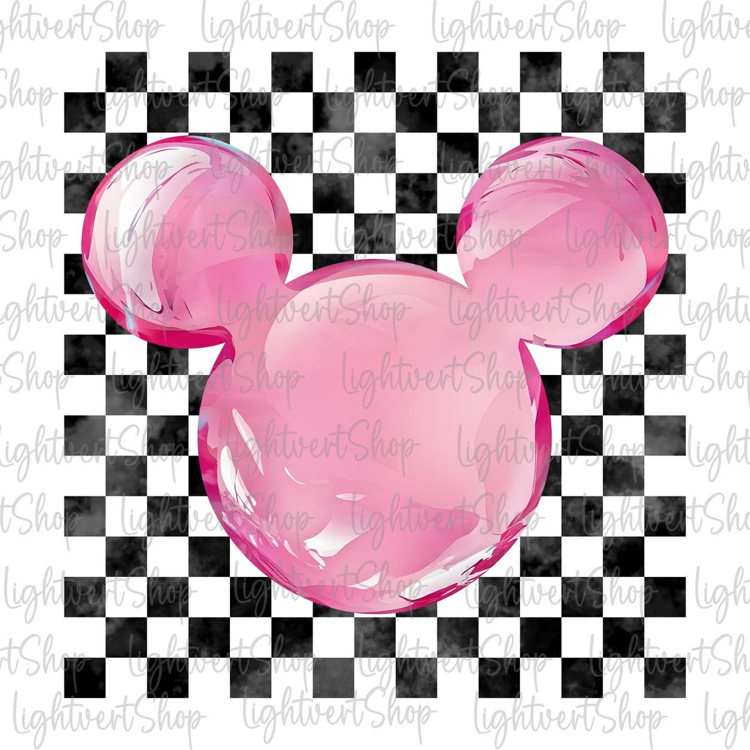 Candy Mouse Checkered Coquette Valentine Day Png, Retro Checkered ...