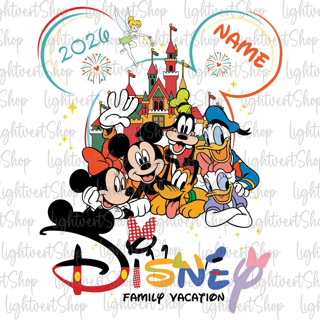 Custom Name Vacation Trip 2026 Png, Cartoon Family Trip Png, Magical ...