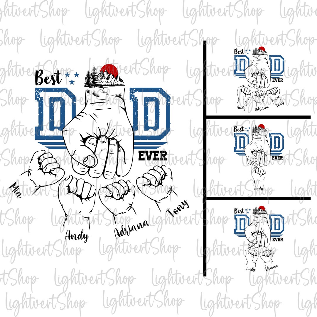 Best Dad Ever Png, Custom Fist Bump Set Png, Dad and Kid Hands Png, Dad ...
