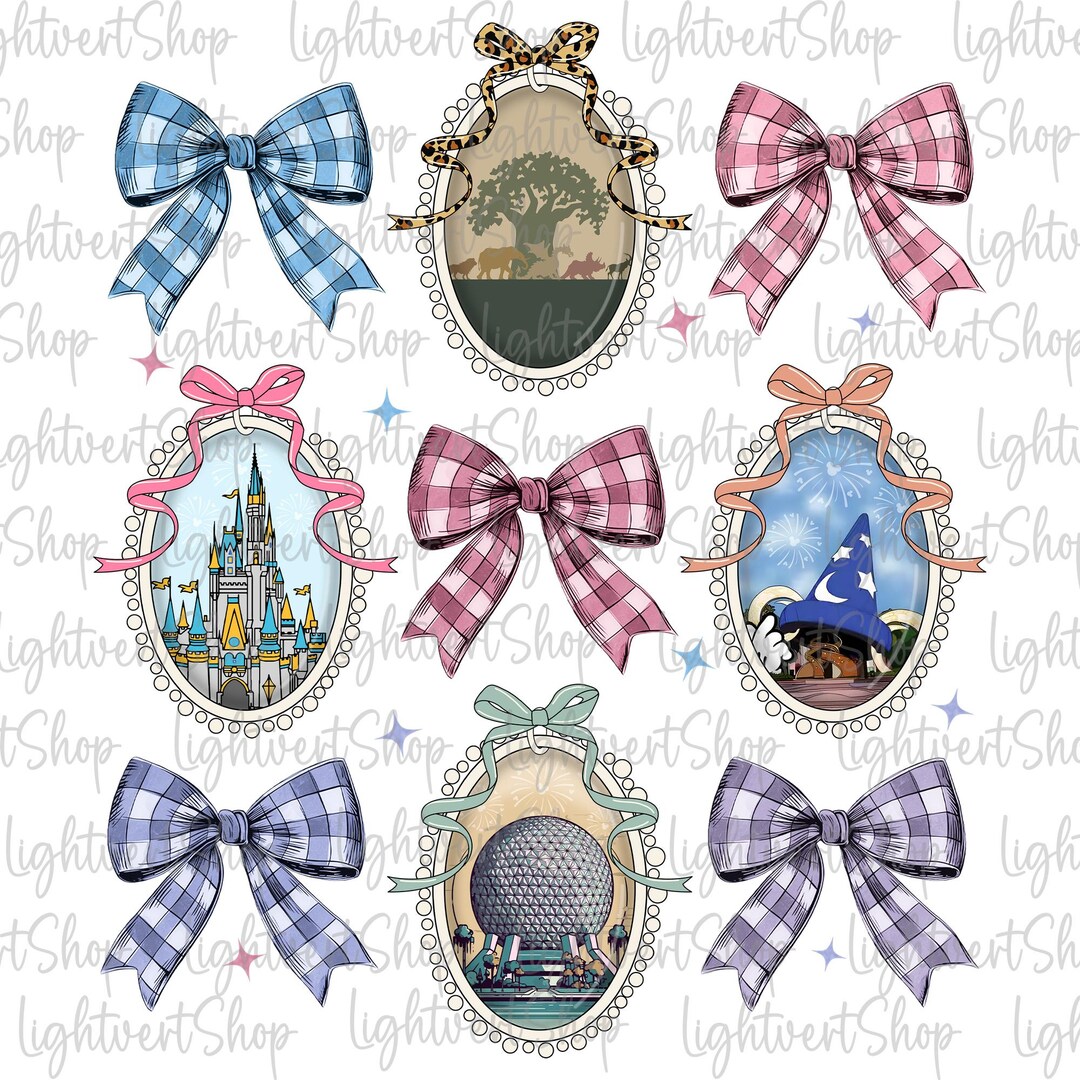Retro Magical Castle Mirror With Plaid Bow Shirt Png, Family Trip ...