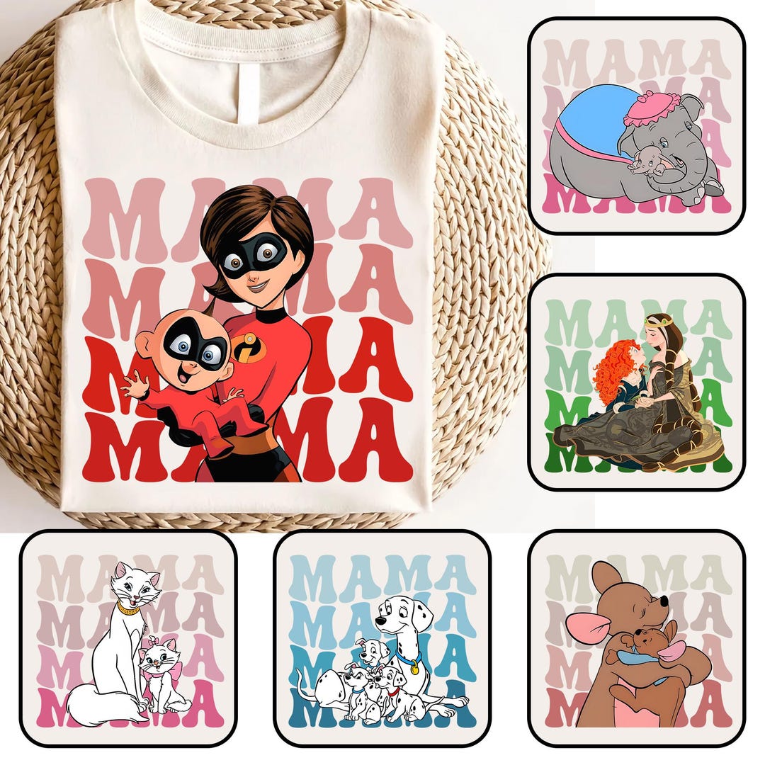 Bundle Mom Characters Png, Mama Png, Cartoon Mom Gift, Mom Sublimation ...