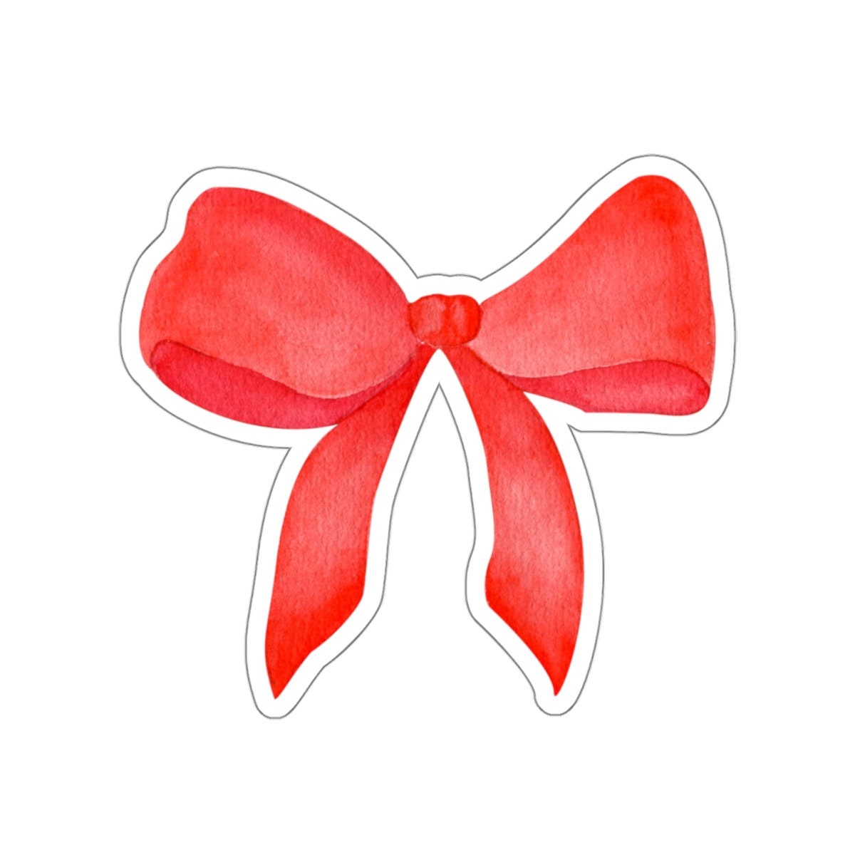 Red Bow Sticker | Watercolor Bow Sticker | Cute Bow Sticker | Girly ...