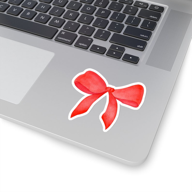 Red Bow Sticker | Watercolor Bow Sticker | Cute Bow Sticker | Girly ...