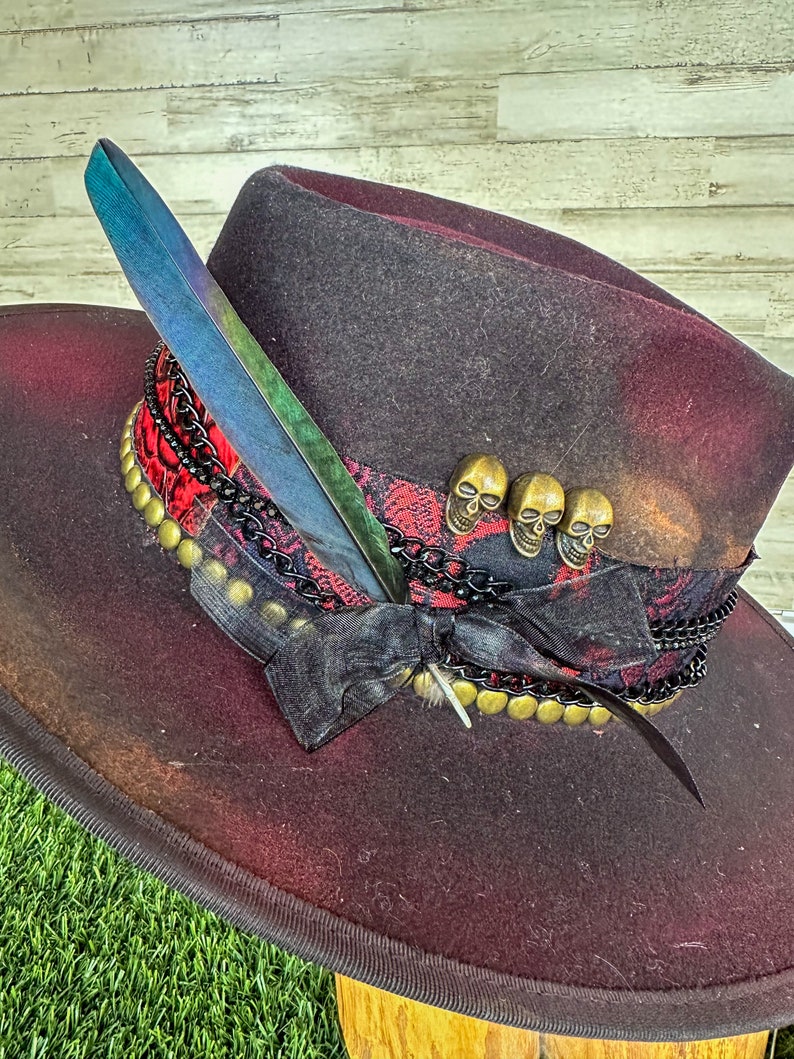 Hand-shaped Black Rabbit Felt Panama Hat – Voodoo, Brass Skulls - Etsy