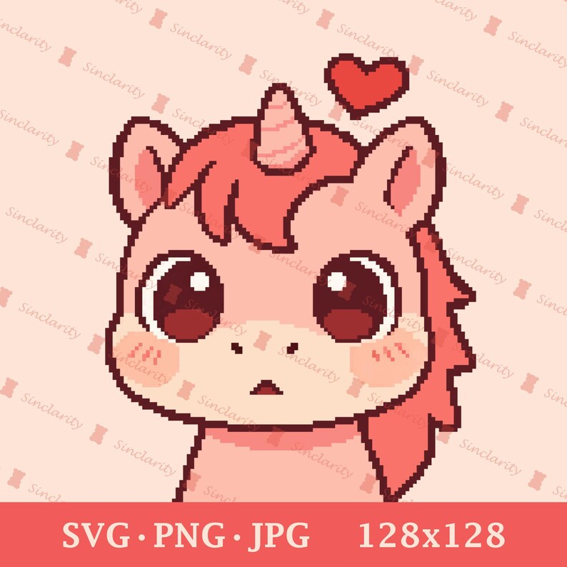 10-pack Pixel Valentine Animal Emotes SVG • PNG • JPG • 128x128 ...