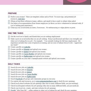 Job Search Checklist - Etsy