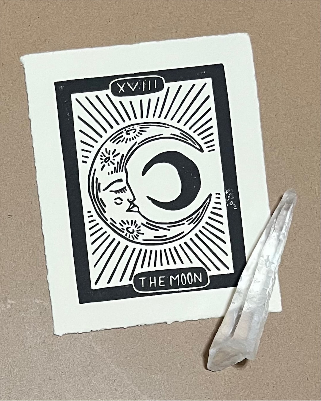 Moon Tarot Card Relief Print - Etsy