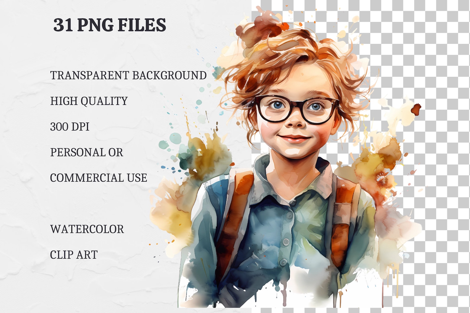 Back to School Clipart, Watercolor Back to School Clip Art, Classroom ...